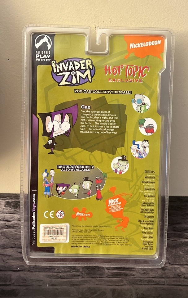2005 “GAZ” INVADER ZIM Action Figure Palisades Nickelodeon New Sealed ...