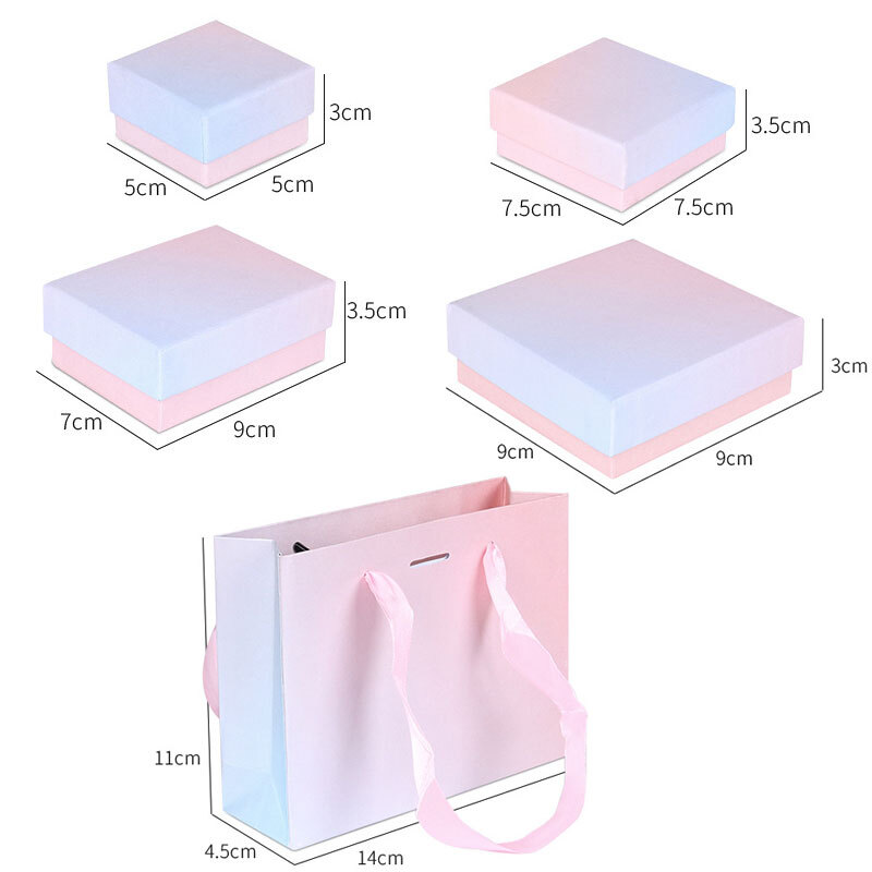Silk Pink Gift Box Ribbon Lid Trays Wedding Christmas Gift Jewelry ...