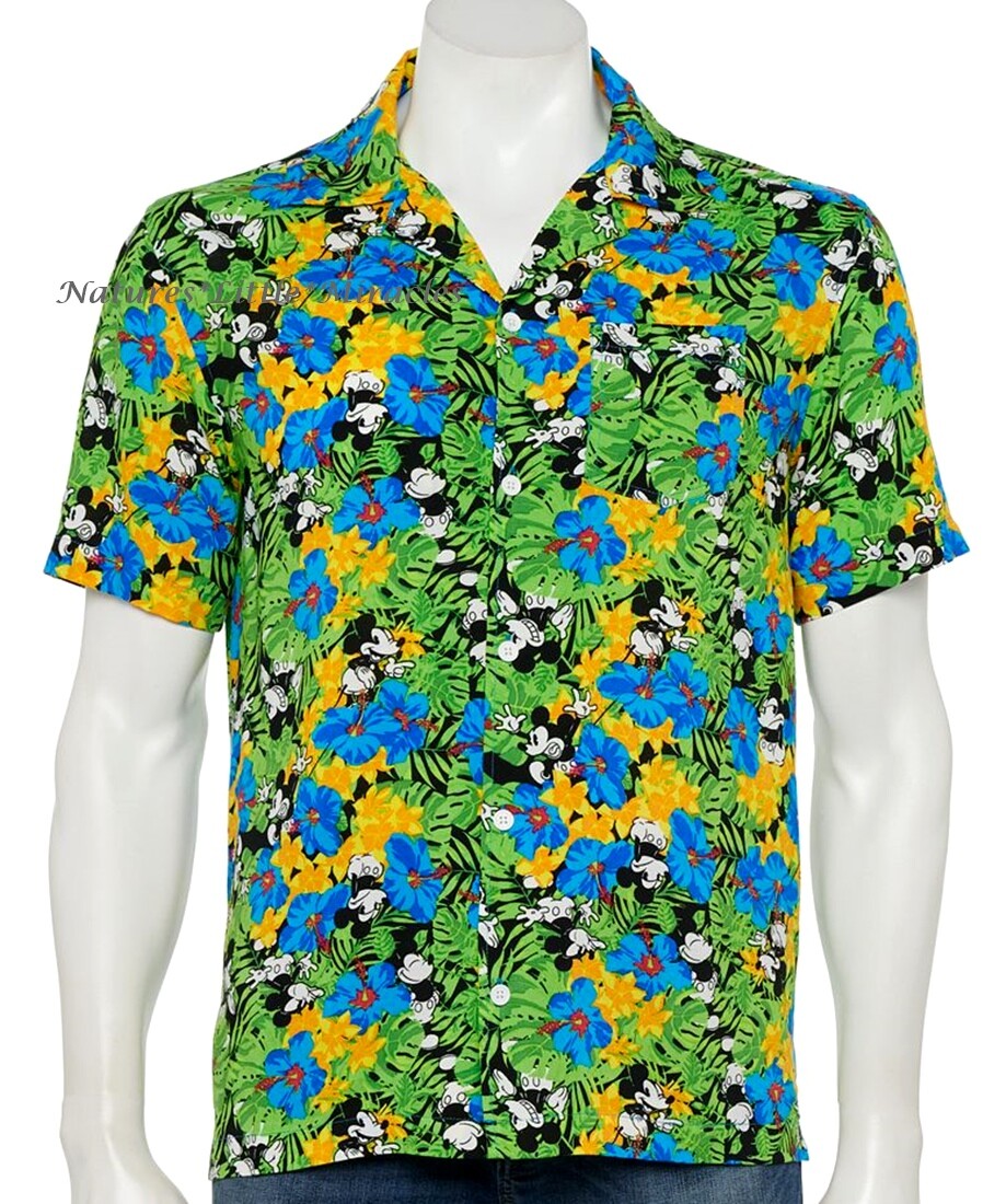 Mickey Mouse Mens Hawaiian Shirt Disney Mickey Mouse Men's Hawaiian