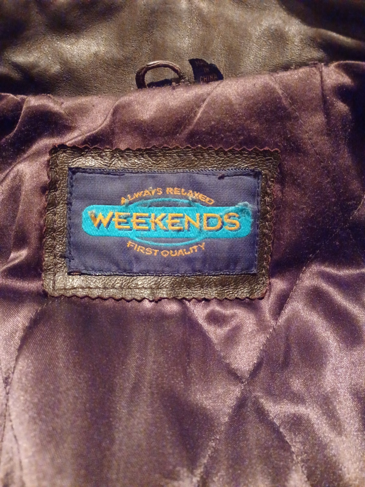 Weekends leather jacket men's medium Brown Biker Moto… - Gem