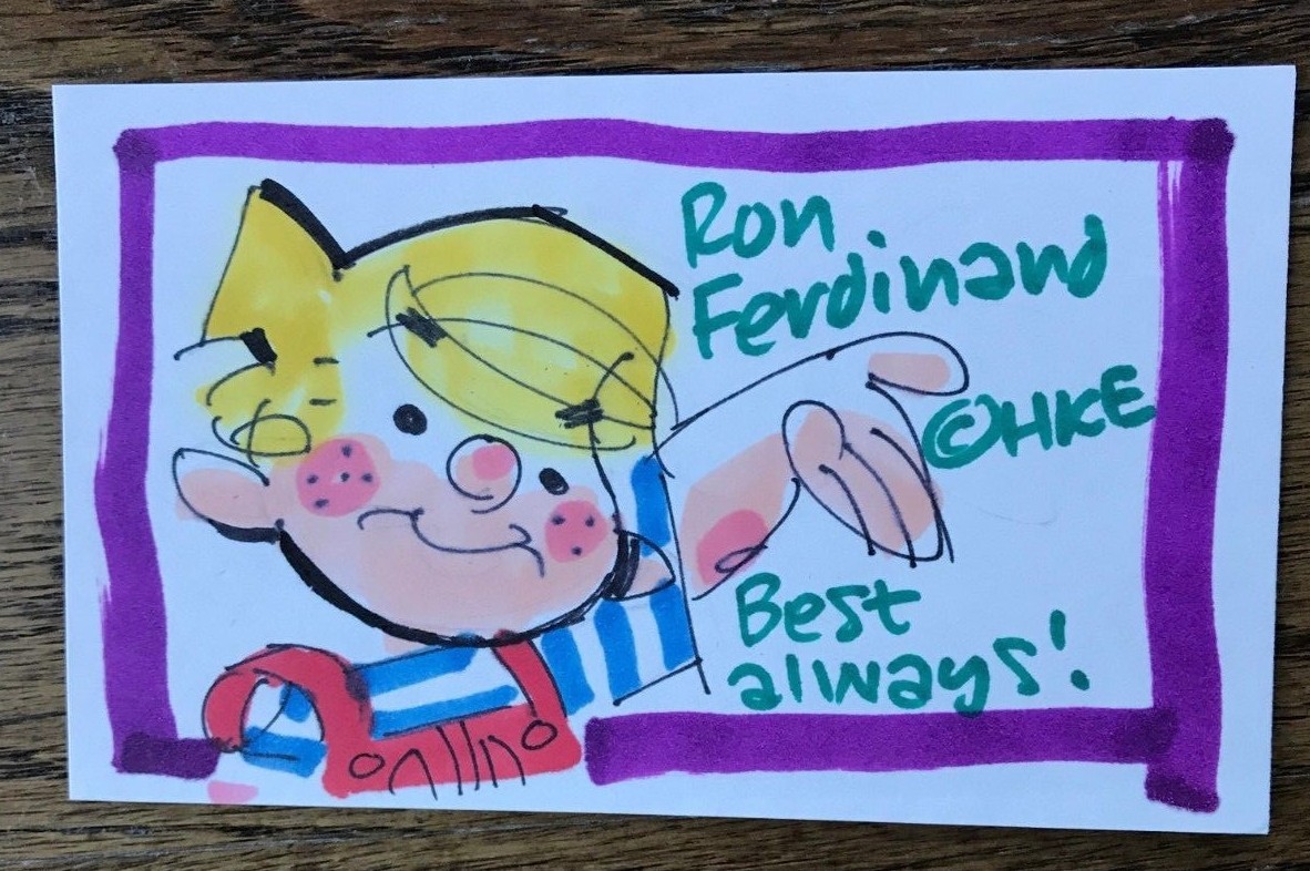 Ron Ferdinand, Dennis the Menace, Original Hand Sketched and Signed 5 x ...