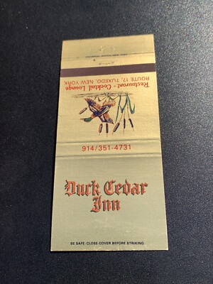 Vintage New York Matchbook: “Duck Cedar Inn” Tuxedo, NY | eBay