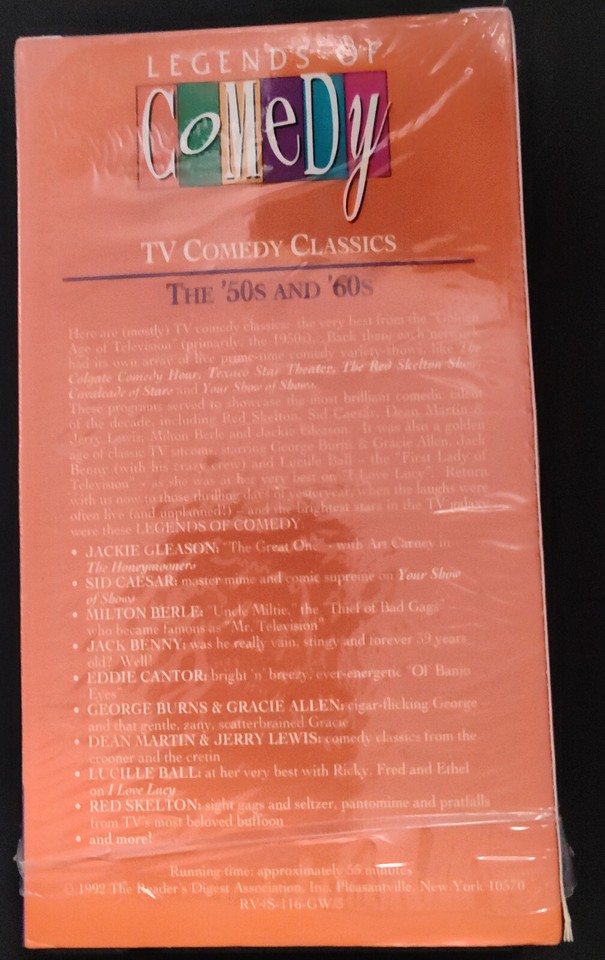 Legends Of Comedy VHS TV Comedy Classics The 50s and 60s Reader's ...