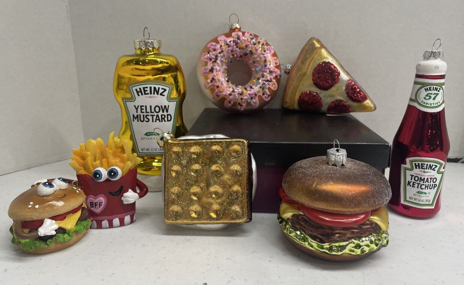LOT OF 7 OLD WORLD FOOD THEMED CHRISTMAS ORNAMENTS! SO CUTE & WHIMSICAL ...