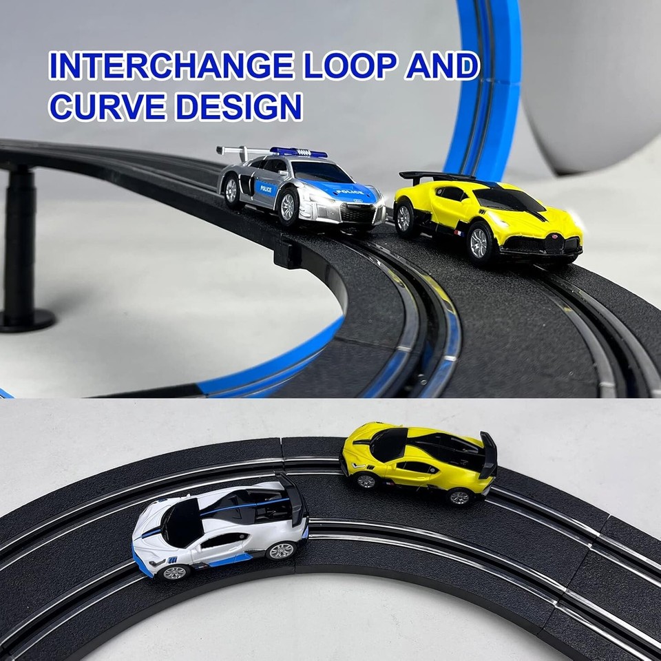 8.4m High-Speed Slot Car Racing Set Featuring 4 Licensed Cars & Lap ...