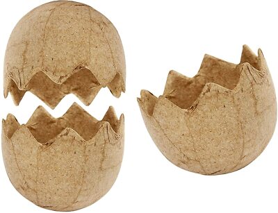 Set of 8 Paper Mache Easter Eggs Shell Halves Paint Decorate For Hunt ...