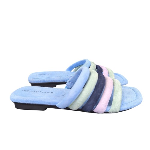 Donald Pliner Kip Slide Sandals Slip-on Suede Women's 5 Blue Green ...