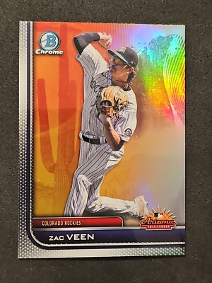 2023 Bowman Chrome Zac Veen Arizona Fall League Insert Prospect Rockies ...