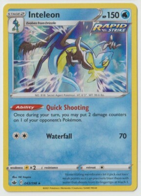 2021 ANIME POKEMON CARD HOLO INTELEON 043/198 ~R69 | eBay