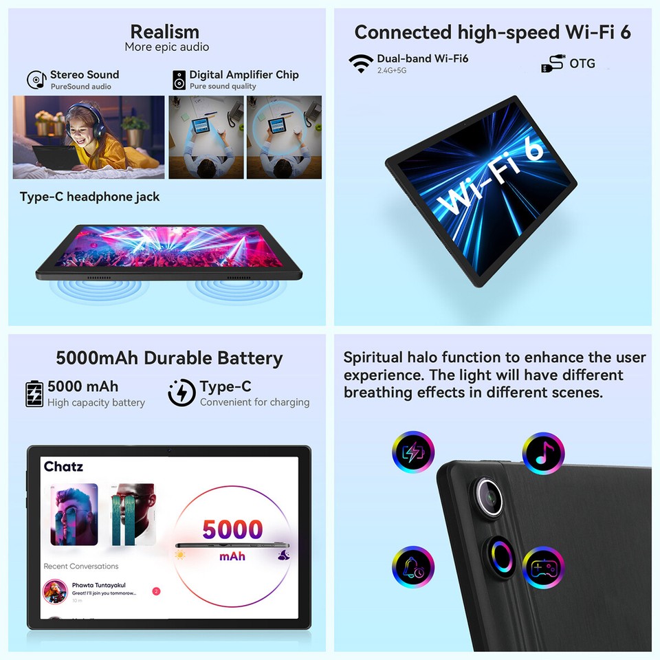 NEW 10.1" Tablet Android 13 12GB+64GB WIFI Quad-Core Tablet Dual Camera ...