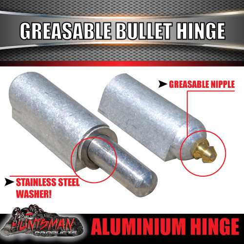 x10 80mm x 13mm Aluminium Greasable Bullet Hinge S/S Pin & Washer ...