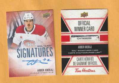 2024-25 UD TIM HORTONS REDEMPTION SIGNATURE #S-AX ARBER XHEKAJ | eBay