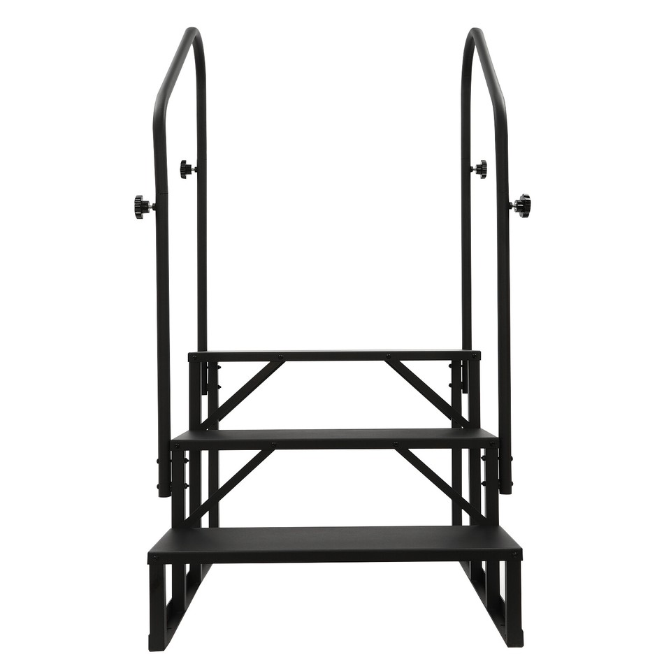 3 Step Stairs w/Handrail Wheel Stair Hot Tub Steps Exterior Steel RV ...