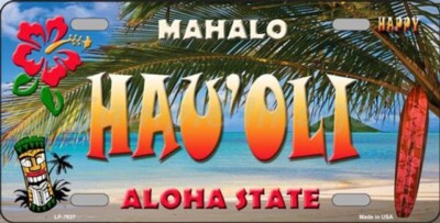 Hau' oli Hawaii State Novelty Metal License Plate Tag | eBay