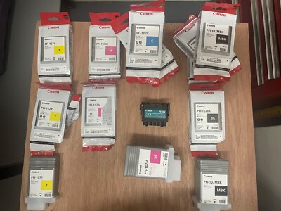 CANON INK LOT PLOTTER PFI-107MBK BK MBK Y M C | eBay Australia