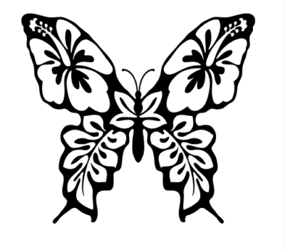 Butterfly flower decal, window decal, mailbox decal, laptop, notebook ...