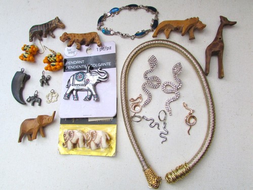 Jungle Charm Animal Pendant Snake Elephant Cheetah Tooth Jungle Jewelry ...