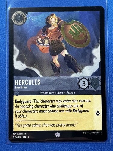 DISNEY LORCANA FIRST CHAPTER HERCULES True Hero #181/204 COMMON FOIL ...