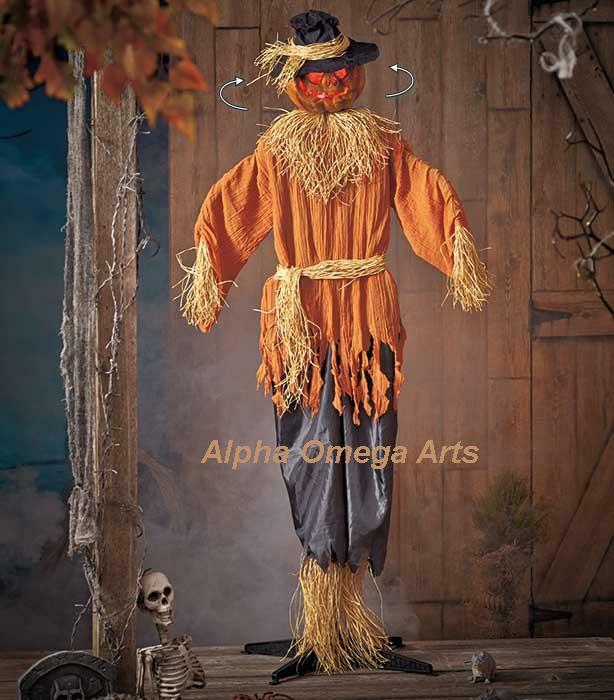 6-Ft Musical Animated LED Lights Scarecrow Jack-O-Lantern Halloween ...