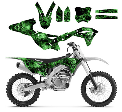 2017 2018 2019 Kawasaki KX 250f KXF 250 graphics kit #9500 Green Zombie ...
