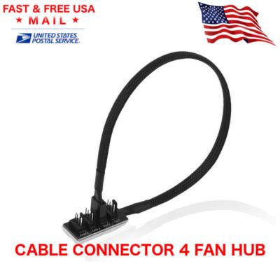 PC Fan Power 1 Female To 4 Male 4-pin Socket Fan Hub Splitter Cable ...