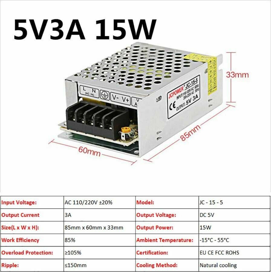 Regulated Switching Power Supply DC3V~48V 10W-1500W PSU For LED display ...