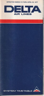 Delta Air Lines timetable 1977/03/15 | eBay