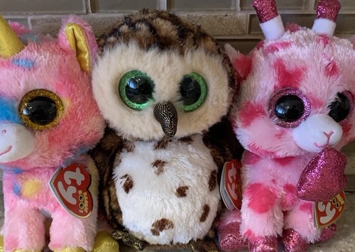 Ty Silk Beanie Boos Sweetums - Fantasia - Sammy 3 in Lot Pre Owned With ...