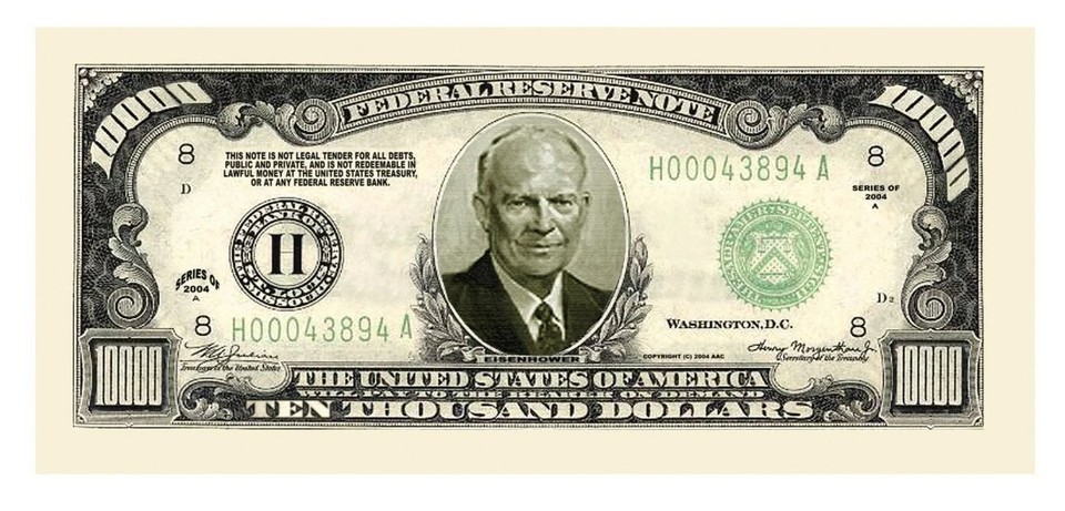 50 Bill Pack - $10,000.00 Eisenhower Collectible Dollar Bill | eBay