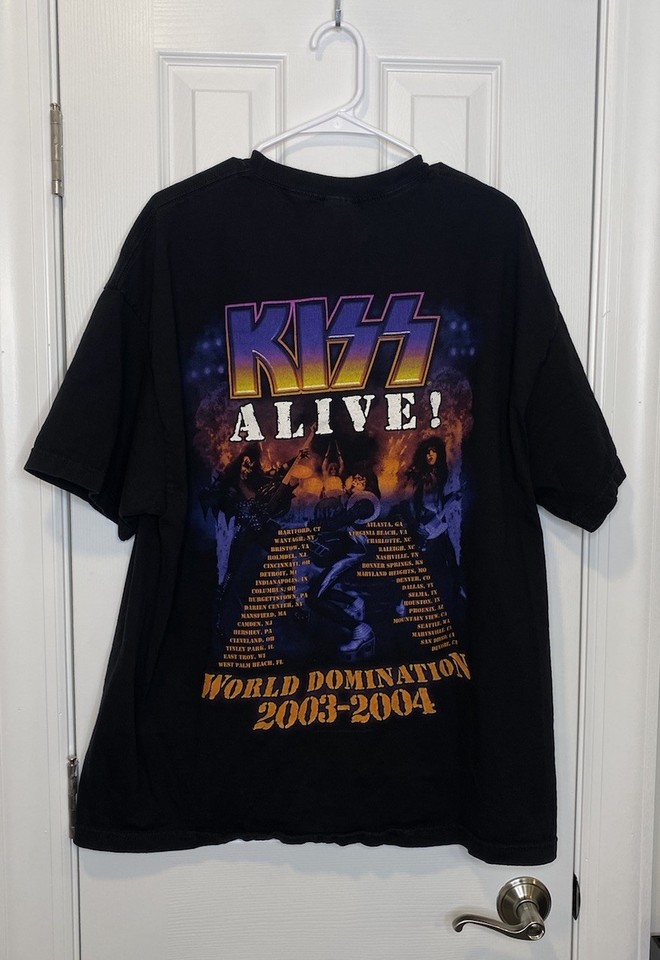Vintage Alstyle Kiss World Domination 2003-2004 Tour Shirt Black 2XL | eBay
