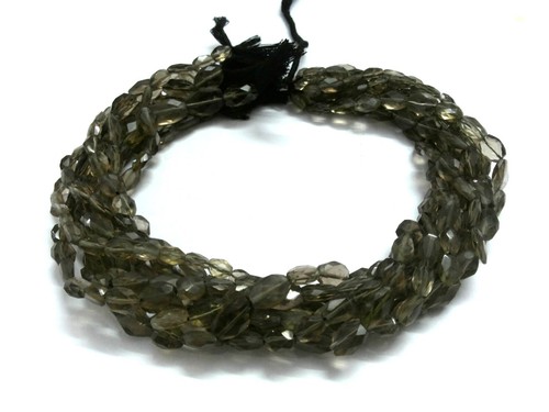 3 Strand Natural Smoky Quartz Oval Faceted 5x8-6x9mm Loose Beads 12 ...