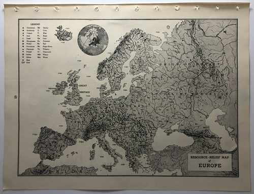 1947 Vintage EUROPE Antique Relief Map - Hammond's Superior Atlas ...