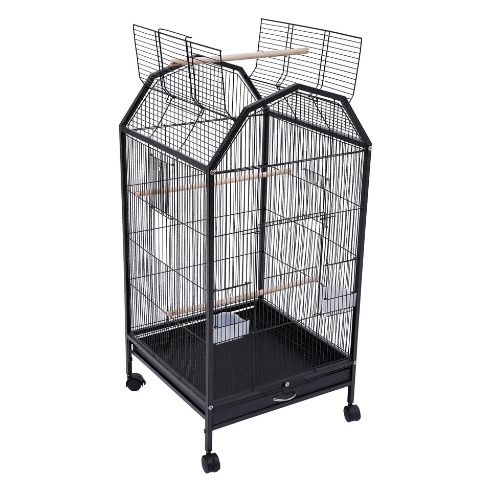 Large Bird Cage wit Rolling Stand Cockatiel Parakeet Finch Parrot ...