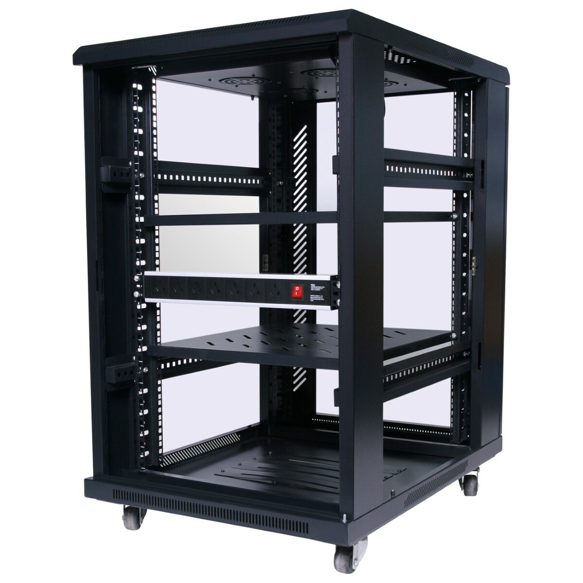 18RU 800mm Deep Free Standing Server Rack Data Network Cabinet 18U 19 ...