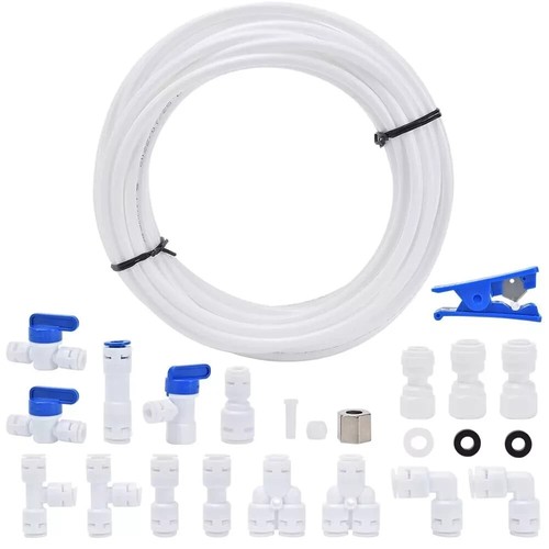 1/4" OD Refrigerator Water Line Kit with 39.4ft Water Tubing Ice Maker ...