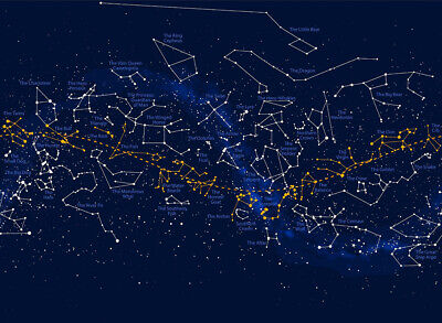 Star Chart Educational PANORAMA Map of the sky cosmos MOS01 POSTER BUY2 ...