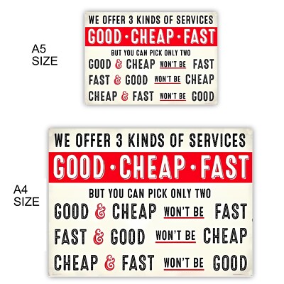 Funny Metal Aluminium Sign "We Offer 3 Types Of Service" Amusing ...