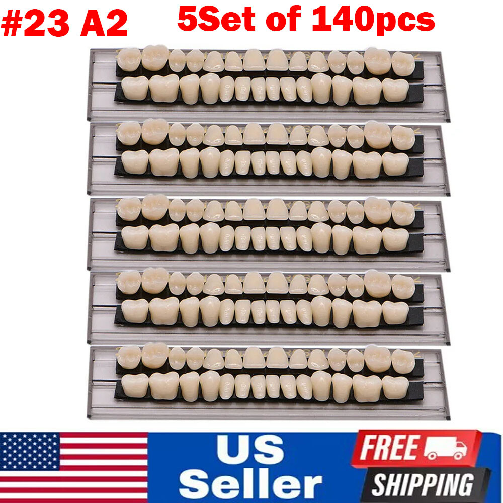 140x #23 Dental Acrylic Resin Denture Shade Full Set False Teeth Upper ...