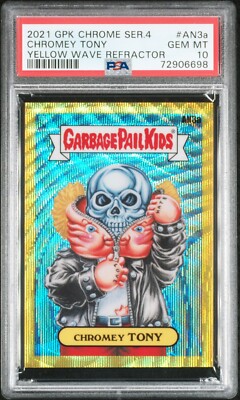 2021 Garbage Pail Kid Chrome Chromey Tony #AN3a Yellow Wave /275 - PSA ...
