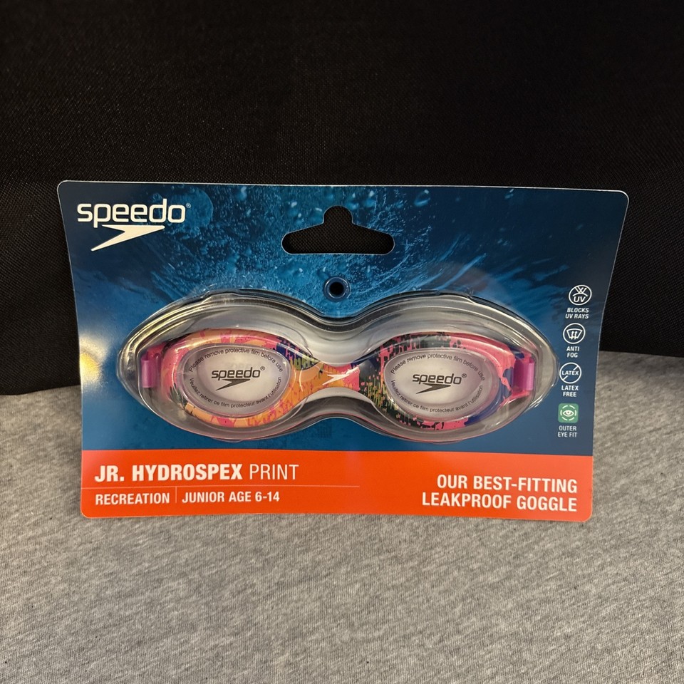 NEW- SPEEDO Jr. Hydrospex Classic CLEAR Swimming Goggles Wonderland ...