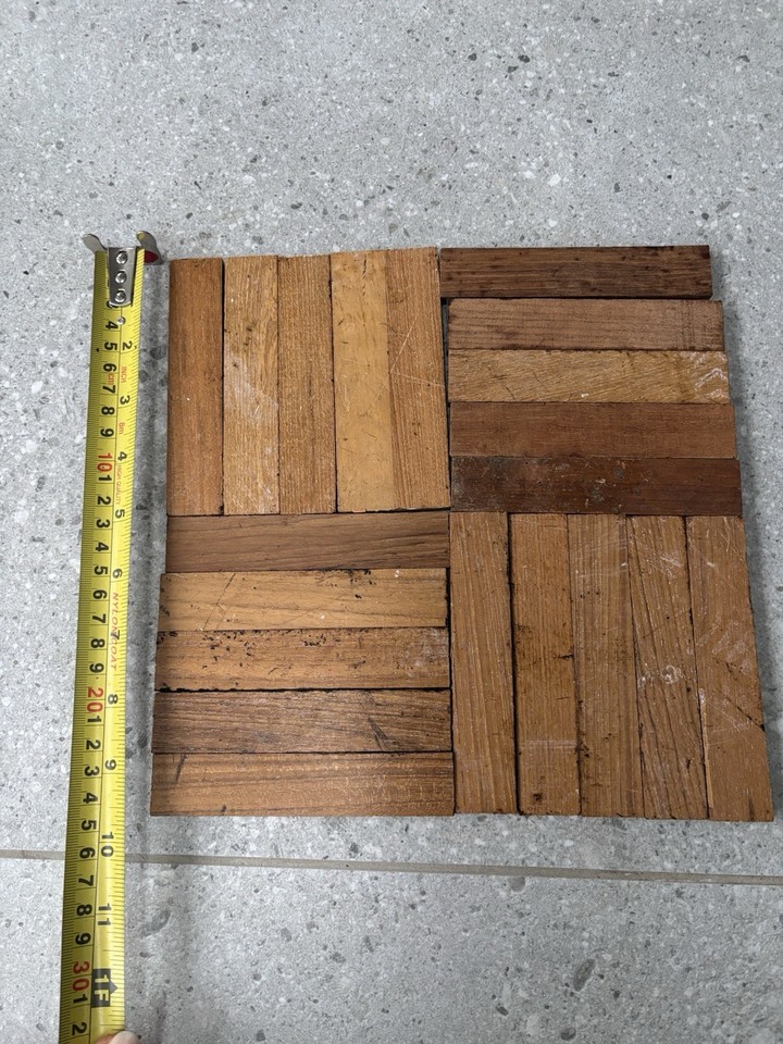 Reclaimed Teak Parquet Flooring – Solid Wood Vintage 1970s – 20 Finger ...
