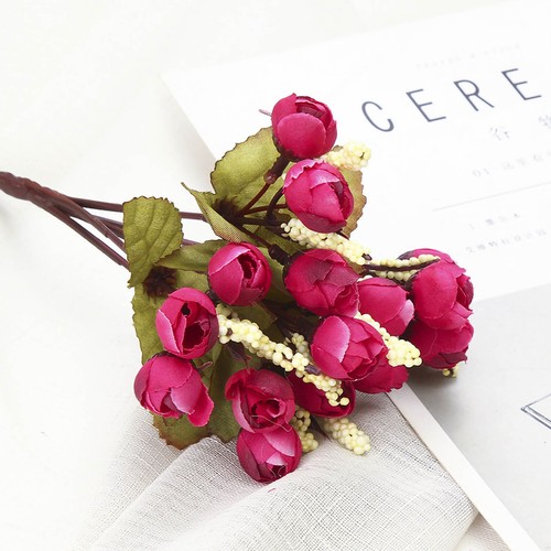 Artificial Mini Rose Bud Simulated Rose Flower Bud For Living Room Wine ...