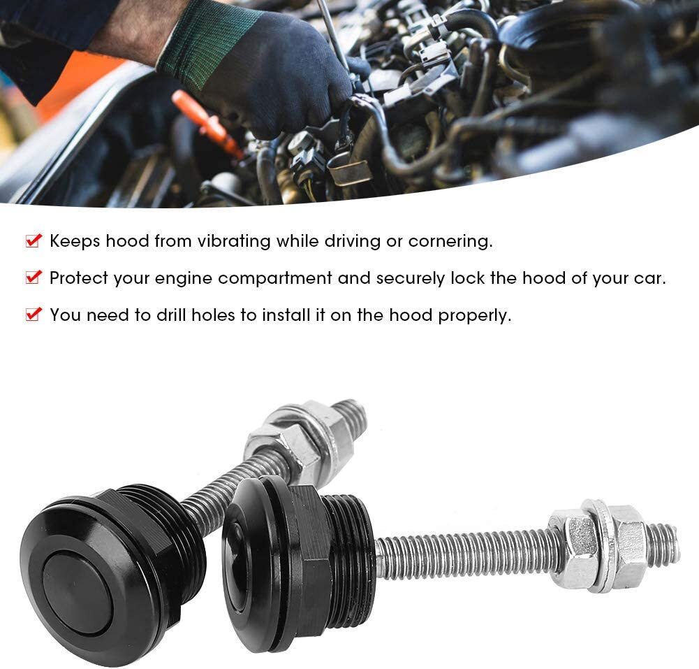 4 X Push Button Quick Release Hood Bonnet Pins Lock Clip Car Bumper ...