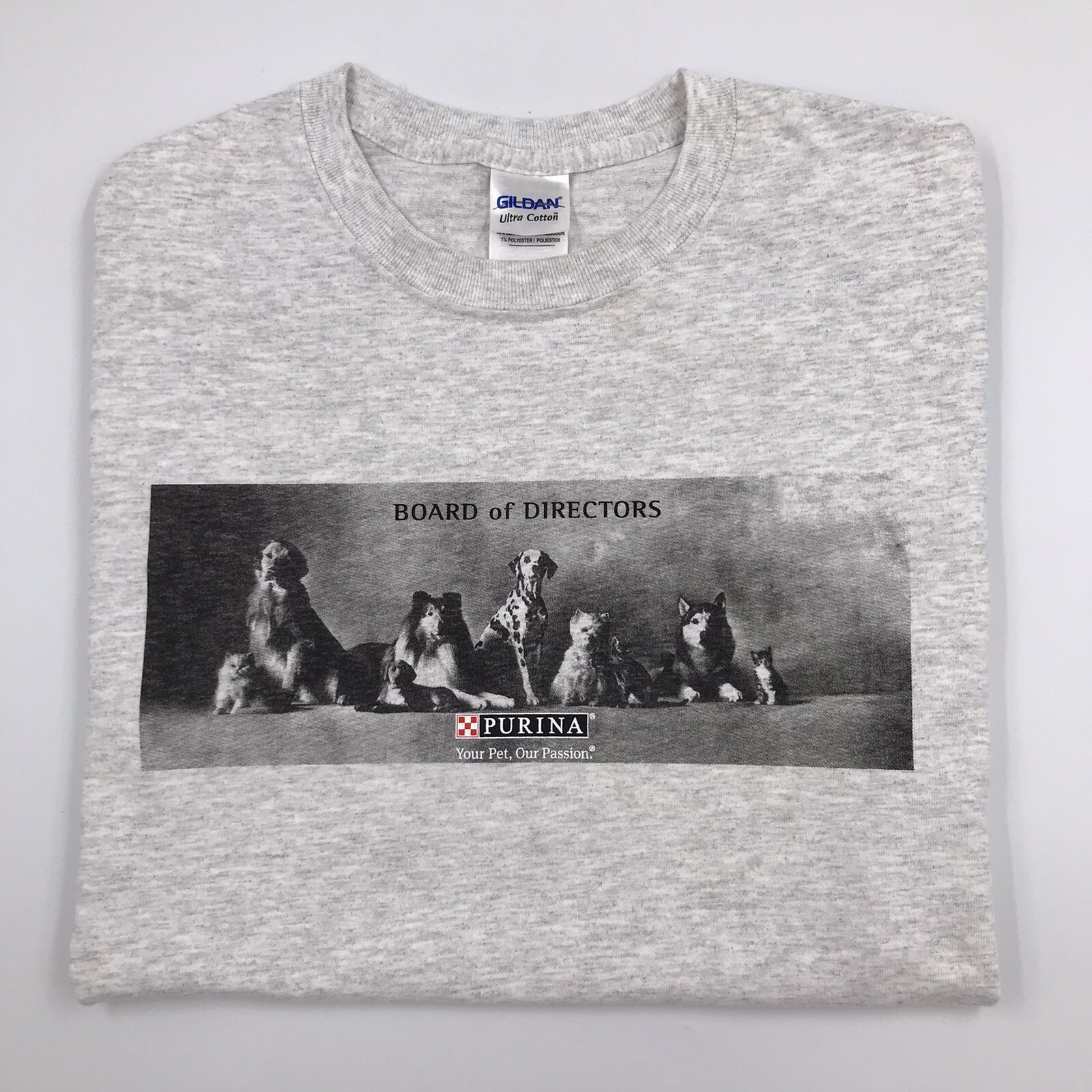 Purina Dog Food Short Sleeve T-Shirt Size Small Gray Cat Board of ...