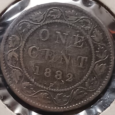1882 H 1 Cent Coin 1st Variety Canada Antique World Coin 144 Year Old ...