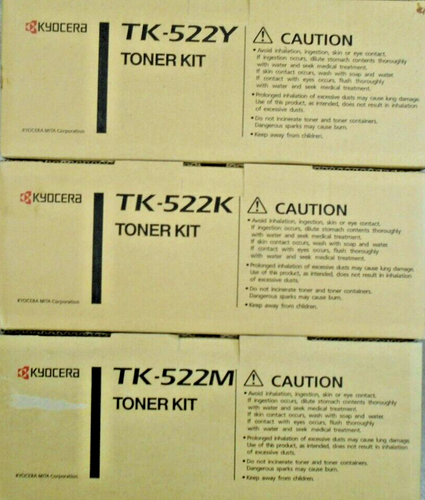 Kyocera TK-522K TK-522M TK-522Y Toner Cartridge 3 PACK | eBay