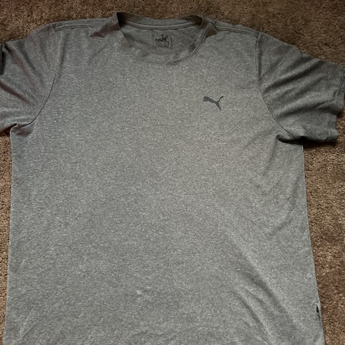 Puma Printed Crew Neck Short Sleeve TShirt Mens Gray Casual | eBay