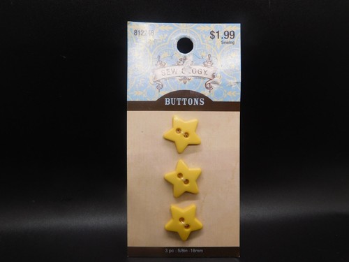 Sew ology Flat yellow star shaped 2 hole buttons 3pc 58" 16mm | eBay