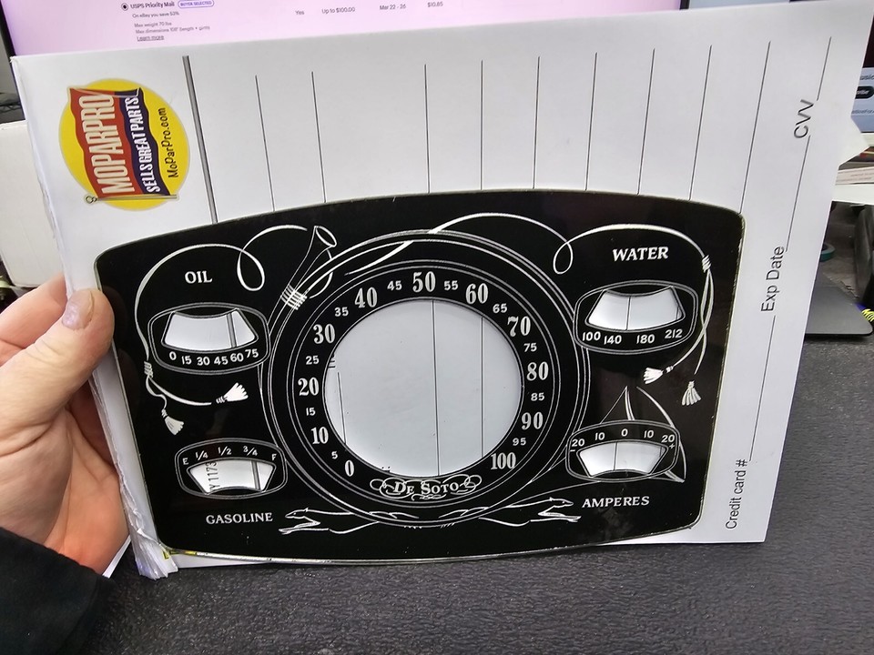 1933 DeSoto Dash Cluster Gauge Glass New Replacement Hot Rod Art DECO ...