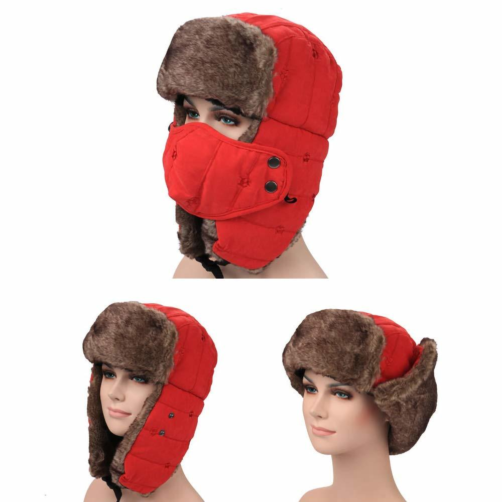 Russian Bomber Hats Russian Trapper Hat With Windproof Mask - Winter ...